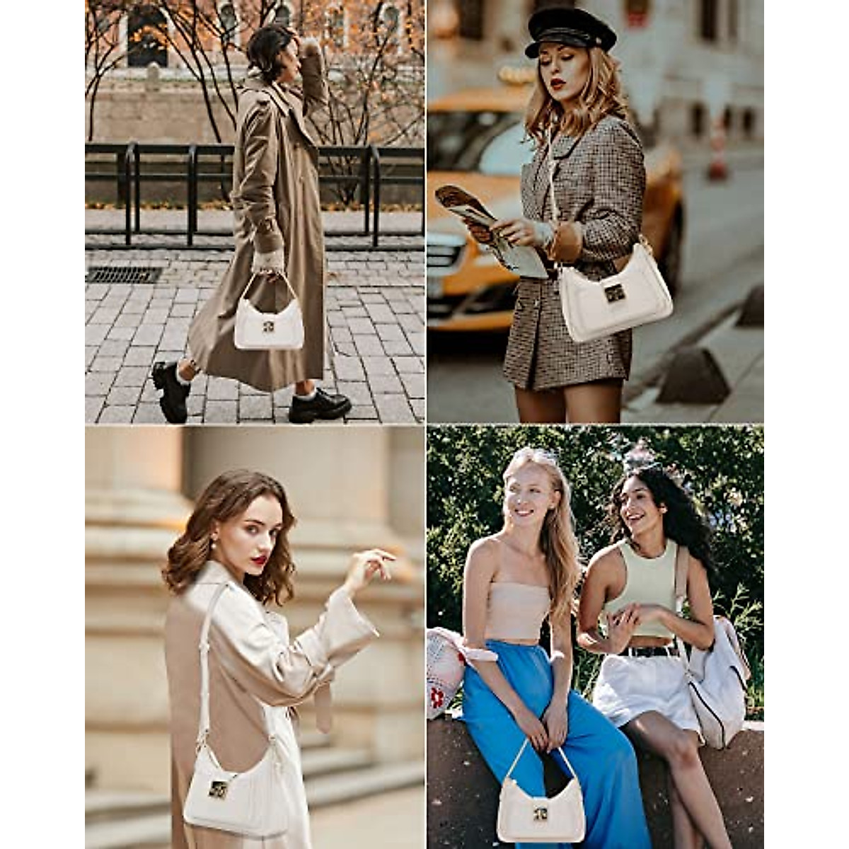 ANNASPEAK Crossbody Bag for Women Purse Handbag Leather Shoulder Bag with 2 Straps Pockets Hobo Clutch for Travel, Black