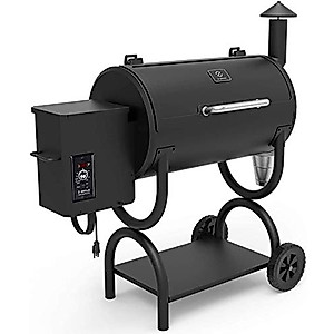 Z GRILLS ZPG-550B 2022 Upgrade Wood Pellet Grill & Smoker 8 in 1 BBQ Auto Temperature Control, Cooking Area, 550 sq in Black