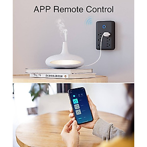 GHome Smart Plug Outlet Extender, USB Surge Protector 3 Individually Controlled Outlets and 3 USB Ports, WiFi Plug Works with Alexa Google Home, Outlet Timer Wall Adapter, 2.4GHz Wi-Fi Only, 15A/1800W