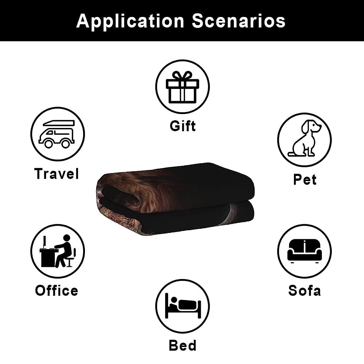 Highland Cow Blanket Super Soft Warm Highland Cow Throw Blanket - Lightweight Cozy Flannel Cow Print Throw Blanket Bed Couch Sofa Office Decor, Gift for Girls and Boys Women and Man 60"x50"