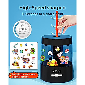 ZMOL Electric Pencil Sharpeners,Portable Small Battery Powered Pencil Sharpener Kids,Suitable for No.2/Colored Pencils(6-8mm),School/Classroom/Office/Home Black