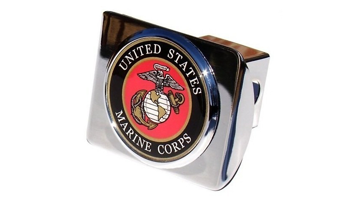USMC Marine Seal Chrome Hitch Cover for Trucks