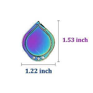 lenoup Rainbow Sparkle Cell Phone Ring Stand Holder,Glitter Bling Bling Rainbow Ring Grip Kickstand,360 Rotation Finger Ring for Almost All Phones,Pad