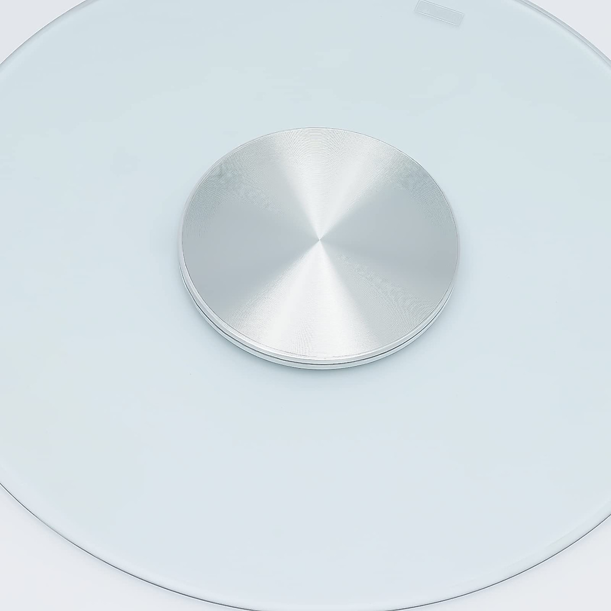 Turntable Dining Table Centerpiece Tabletop Rotating Tray Glass Turntable with Aluminum Alloy Bearing Smooth Swivel Serving Plate Tempered Glass Dining Table for Home Restaurant(Diameter 28 inch)