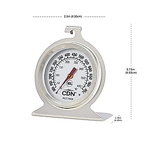 CDN POT750X ProcAccurate High Heat Oven Thermometer,Silver