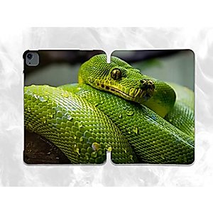 Cute Green Snake Pattern case Compatible with iPad Mini Air Pro 7.9 8.3 9.7 10.2 10.9 11 12.9 inch Pattern Cover New 2022 2021 Trifold Stand 3 4 5 6 7 8 9 Generation 391 (10.2" 7/8/9 gen)
