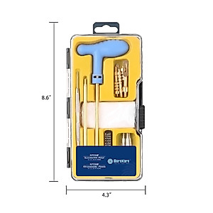 BoreKare Pistol Cleaning Kit for .22 .38/9mm .45 Caliber, Universal Handgun Cleaning Kit with T Handle, All in Portable Plastic Case