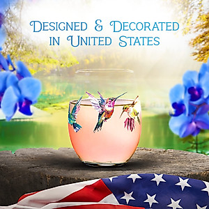 Toasted Tales - Hummingbirds Wine Glasses | Gift for Bird and Outdoor Lovers | | Wine Glass for Women | Forest Birds Hummingbird Gifts (15 oz)