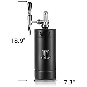 TMCRAFT 128oz Nitro Cold Brew Coffee Maker, Home Brew Coffee Keg with Stainless Steel Stout Creamer Faucet & Pressure Relieving Valve