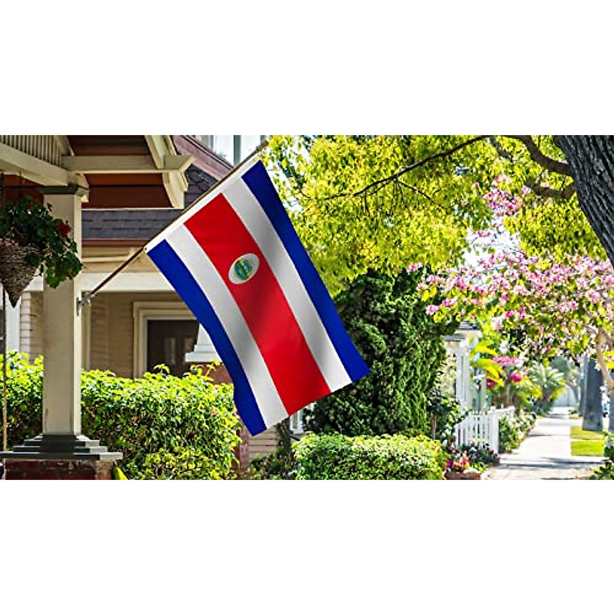 DANF Costa Rica Flag 3x5 Foot Thicker Polyester Costa Rican National Flags Polyester with Brass Grommets 3 X 5 Ft