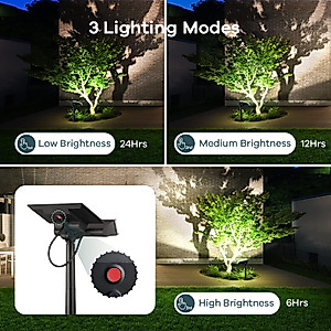 Linkind Solar Spot Lights, Upgraded 54 LEDs Daylight Solar Outdoor Lights, IP67 Waterproof Landscape Spotlights, Dusk-to-Dawn Solar Lights for Garden Pathway Yard Tree Driveway Patio Walkway Pool
