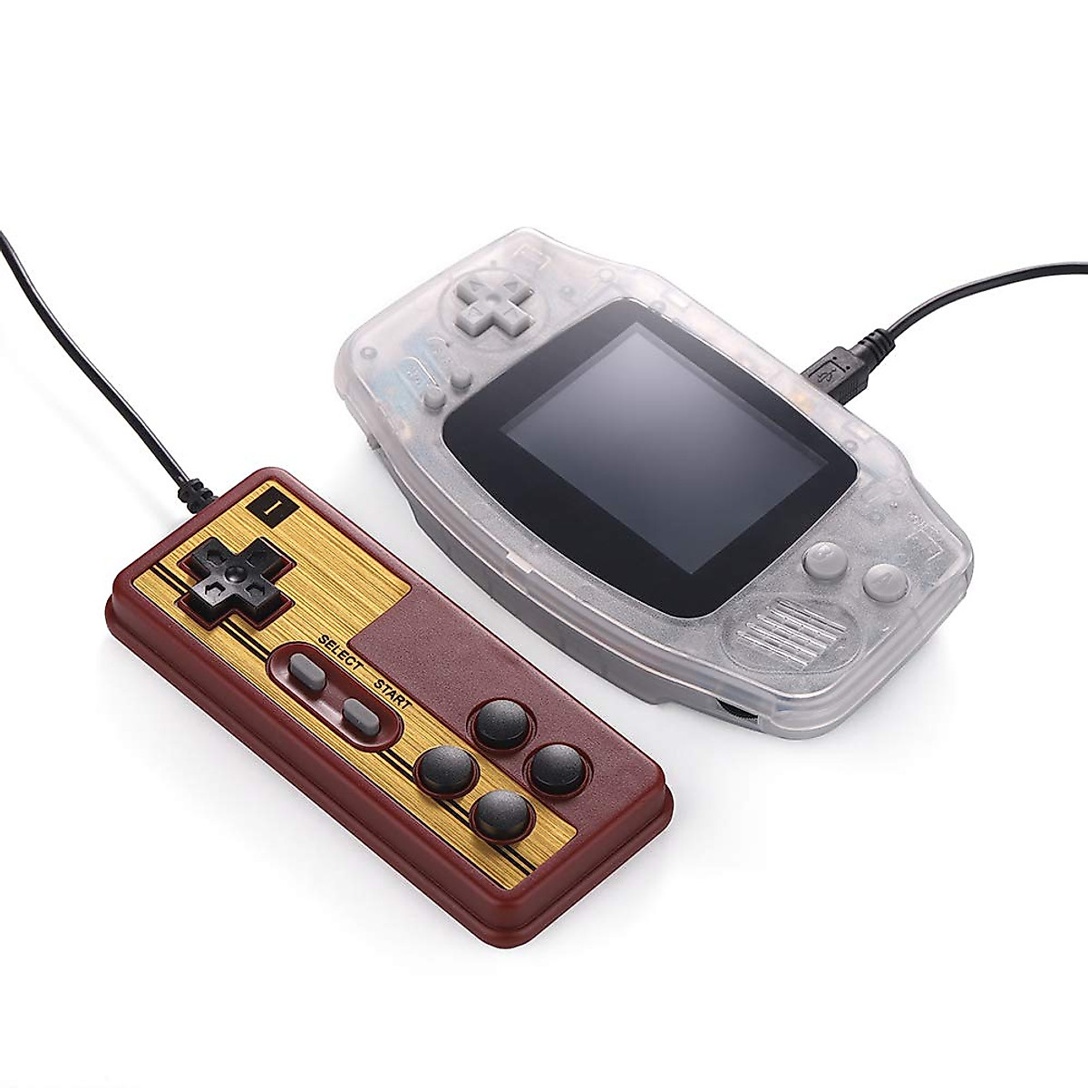 DREAMHAX Two Players Retro Game Console + Game Pad, with 2.8 Inch Screen 400 Retro Games, Double Players Rechargeable TV Connectable, Handheld Game Console Video Games (White)