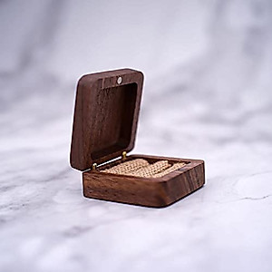 Wooden Ring Box, Ring Bearer Box, Retro Ringbearer Box, Jewelry Storage Holder, Wedding Ring Holder Gift for Wedding Ceremony Proposal for Wedding Engagement, Style1 ( Color : Engraving: We Do )