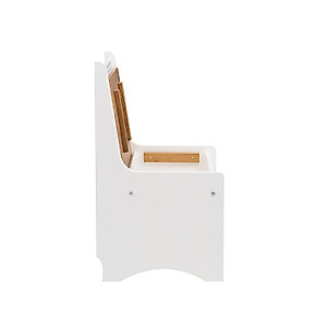 Linon Delk Wood 2 Tone Small Back Rest Bench in Honey and White