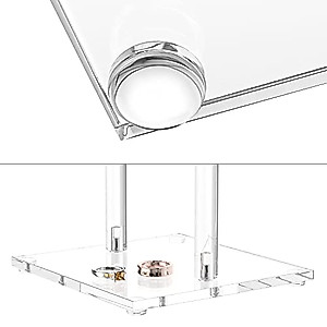 HIIMIEI Jewelry Stand Organizer 2 tier Acrylic tabletop Jewelry Tower Display for Necklaces Bracelets Earrings