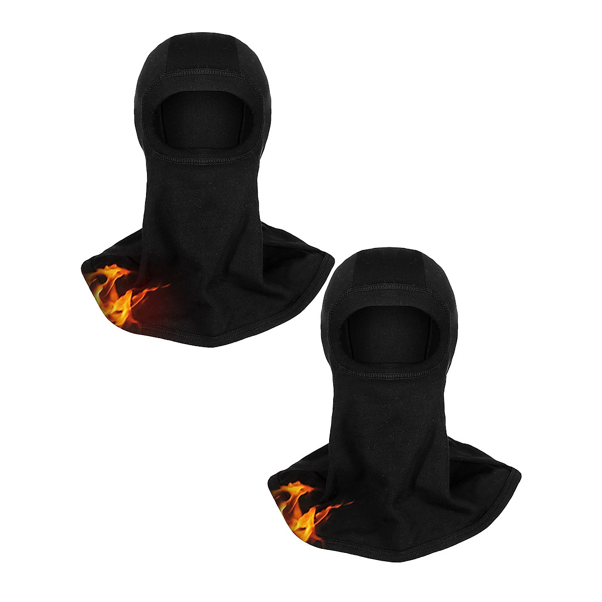 2 Pieces Flame Resistant Balaclava Neck Full Face Mask Cover Hood Balaclava Mask Fire Resistant Balaclava Hood Men's Balaclavas for Head Welding Firefighter Working Hunting Black