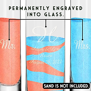 Personalized Monogram Unity Sand Ceremony Set, Wedding Accessories for Reception and Ceremony Unity Set, Sand Ceremony Kit for Wedding, Blended Family Unity Set, Cylinder Set w/Cork