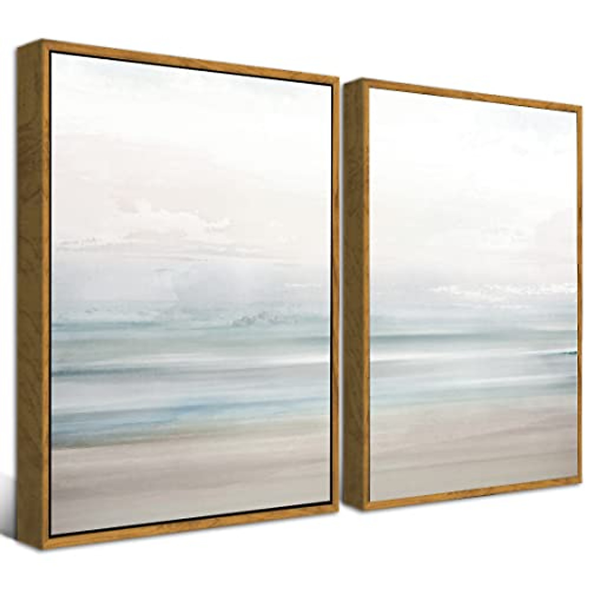 Gardenia Art Beach Canvas Wall Art Prints Abstract Ocean Coastal Decor Natural Landscape Painting Modern Artwork for Living Room Bathroom Bedroom Home Decor Stretched Framed Ready to Hang 16"x24"