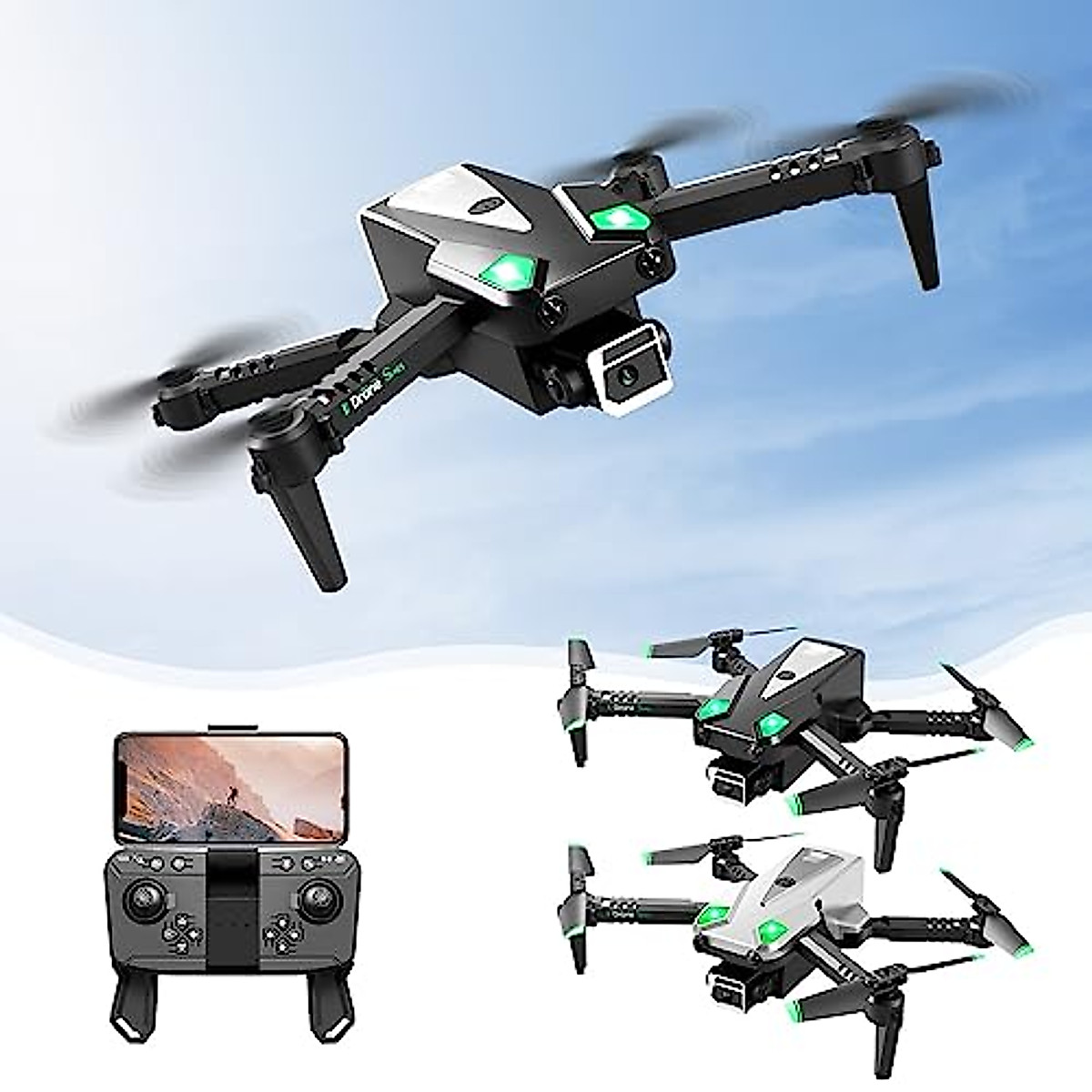 4K HD Camera WiFi FPV Foldable RC Drone - Altitude Hold Headless Mode Trajectory Flight One Key Start Remote Control Circle Fly Mini Drone Quadcopter Toys Gifts for Boys Girls (Black)