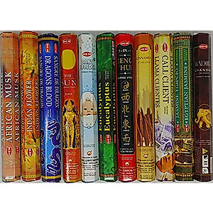 Hem Incense -12 Box Best Variety Pack 20 Sticks Each - 240 Sticks - 240g - 45+min Burn…