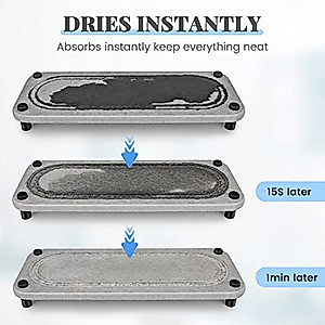 kickic Instant Dry Sink Organizer Bathroom,Water Absorbing Stone Tray For Sink,Fast Drying Stone Sink Tray,Fast Drying Sink Caddy(Light Grey)