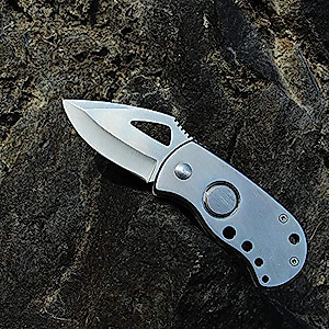 BYKCO Compact Pocket Knife, Minimalist EDC Portable Everyday Carry, Folding Mini Small Decent Hunting Knife, Box Cutter, Promotion Gift Button