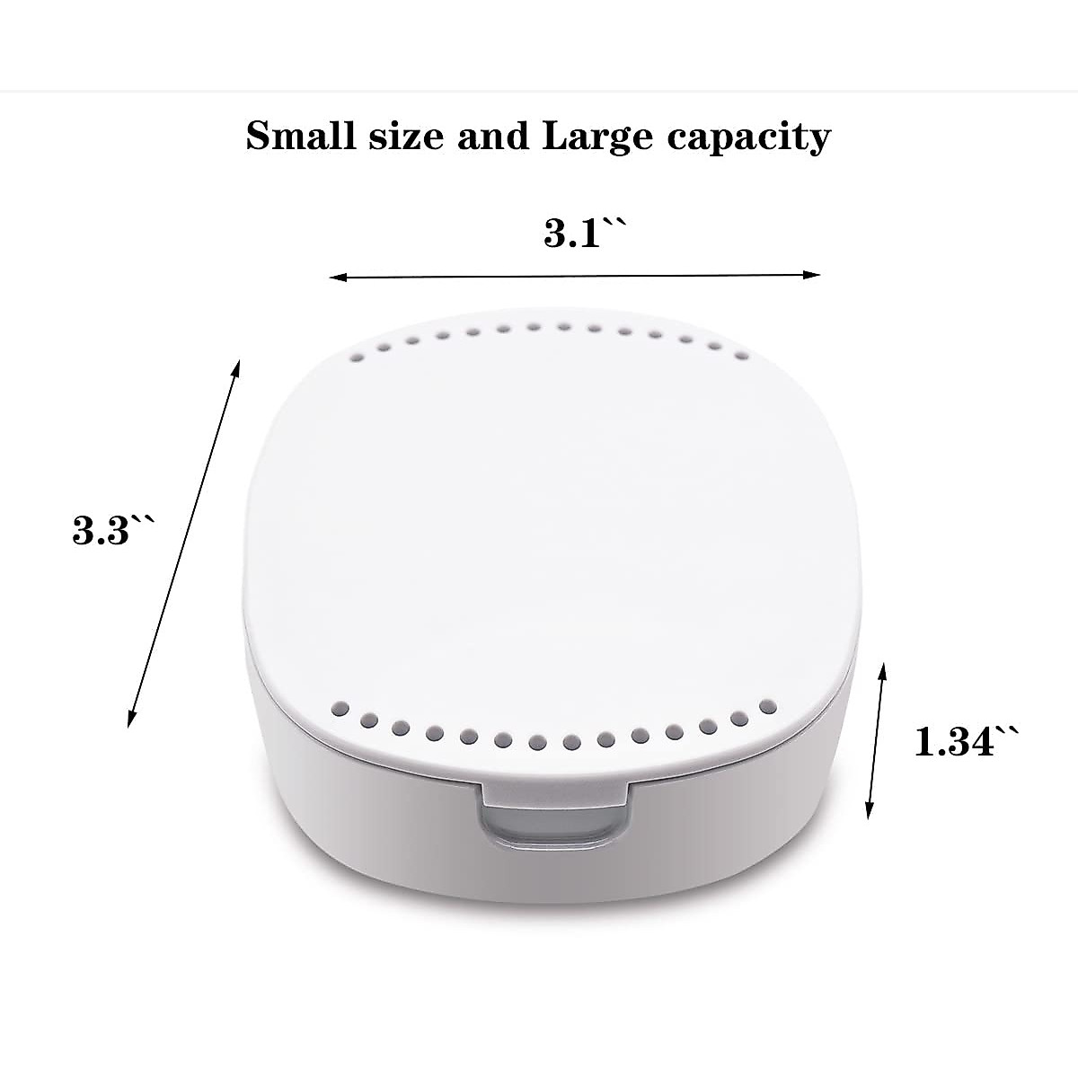 Ocircle Retainer Case, With mirror and ventilation holes, For Night Guards, Aligner Trays, Mouth Guard,Denture Case, Mouthguard. Light & Easy to Carry & Multipurpose(White)