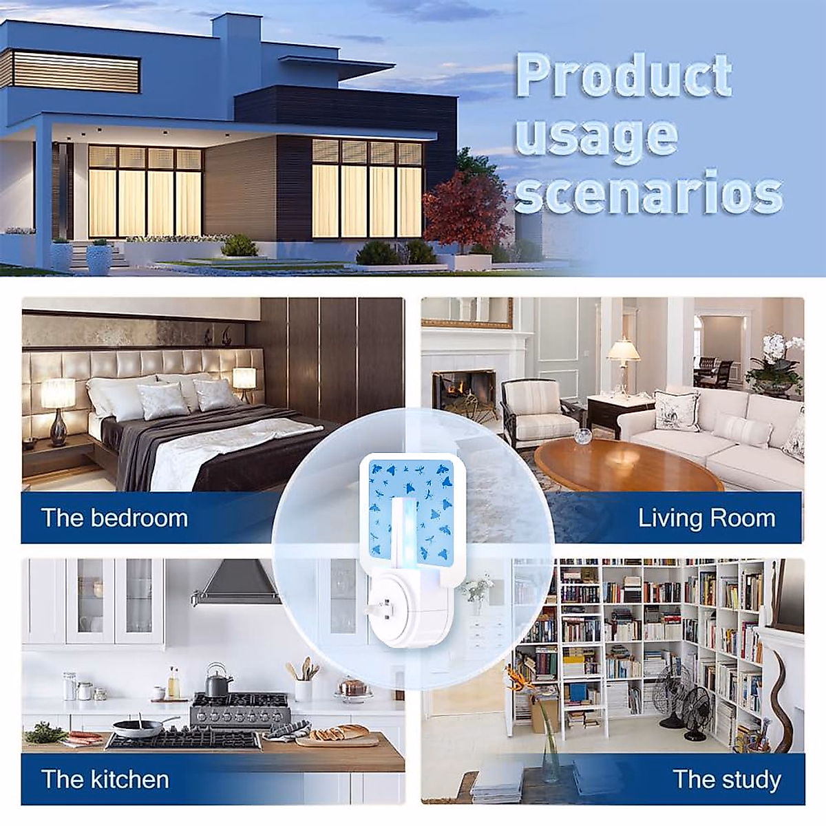 Cleanuper 24-Pack Replacement Glue Cards for Models SH502 SH503, DT3005W DT3005W-DS3 DT23005-06, Indoor Plug-in Flying Insect, Mosquito, Moth and Fly Trap Refill Pack, Extremely Sticky, Economic Pack