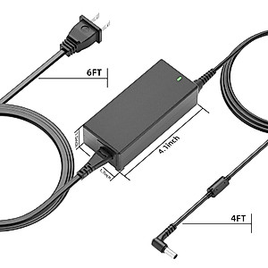 Powseed Replacement Power Cord Adapter 19V AC Adapter for LG 19" 20" 22" 23" 24" 27" 29" 32" 34" LCD LED Monitor Widescreen HDTV Flatron IPS236V IPS236-PN E2750VR-SN 27MP38VQ Power Supply Adapter