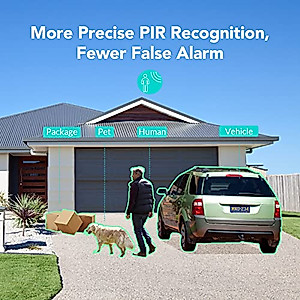 NETVUE Security Camera Wireless Outdoor Combination USB Solar Panel Suit, 2K Color Night Vision AI Motion Detection IP65 Weatherproof Spotlight Siren Alarm Cloud/SD Storage