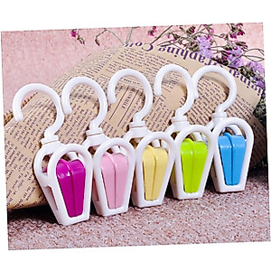 10 Pcs White Portable Plastic Strong Swivel Hook Rotating Laundry Hanging Hook Clothes Pins Beach Towel Clip, Clothes Pins, Laundry Storage and Organization