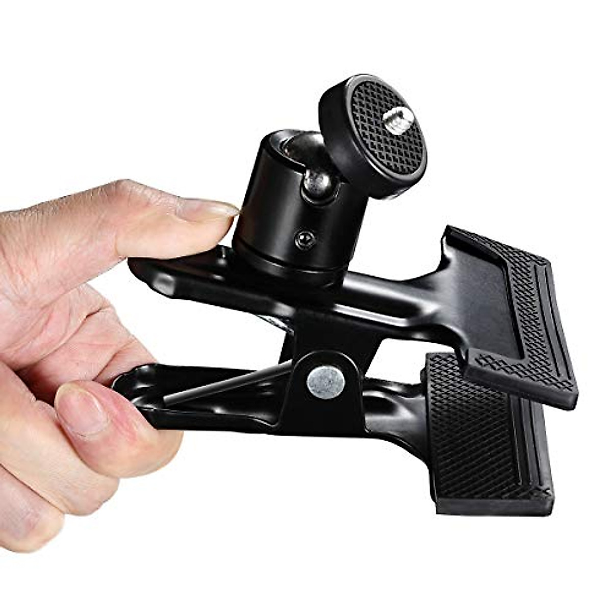 SUPON Multi-Function Tripod Camera Clip Clamp Flash Holder Mount with 360 Swivel Photography Ball-Head 1/4" Threaded Screw for Camera Tripod, SLR, DSLR, Video Cameras,Studio Backdrop Camera