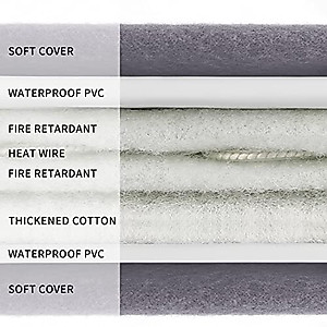 Rest-Eazzzy Pet Heating Pad Indoor, Dog Heating Pad Mat with Removable Cover, Waterproof Heated Dog Pad for Cat Dog, NO Timer and Temp Adjustment (Grey, 14" X 14")