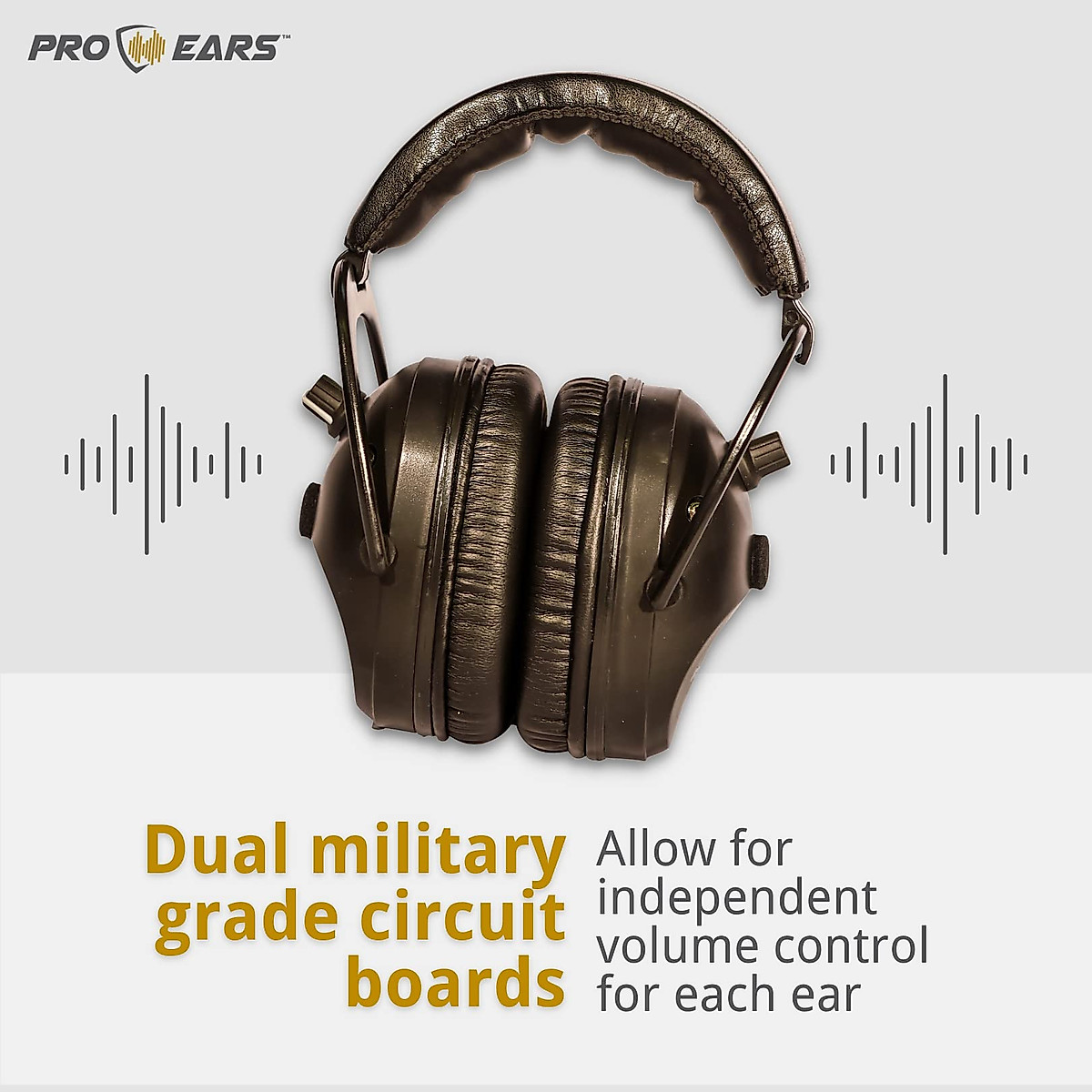 Pro Ears Pro Tac 300 Electronic Hearing Protection, Military Grade Tactical Ear Muffs, NRR 26 DB, For The Range, Shooting, & Hunting, Black