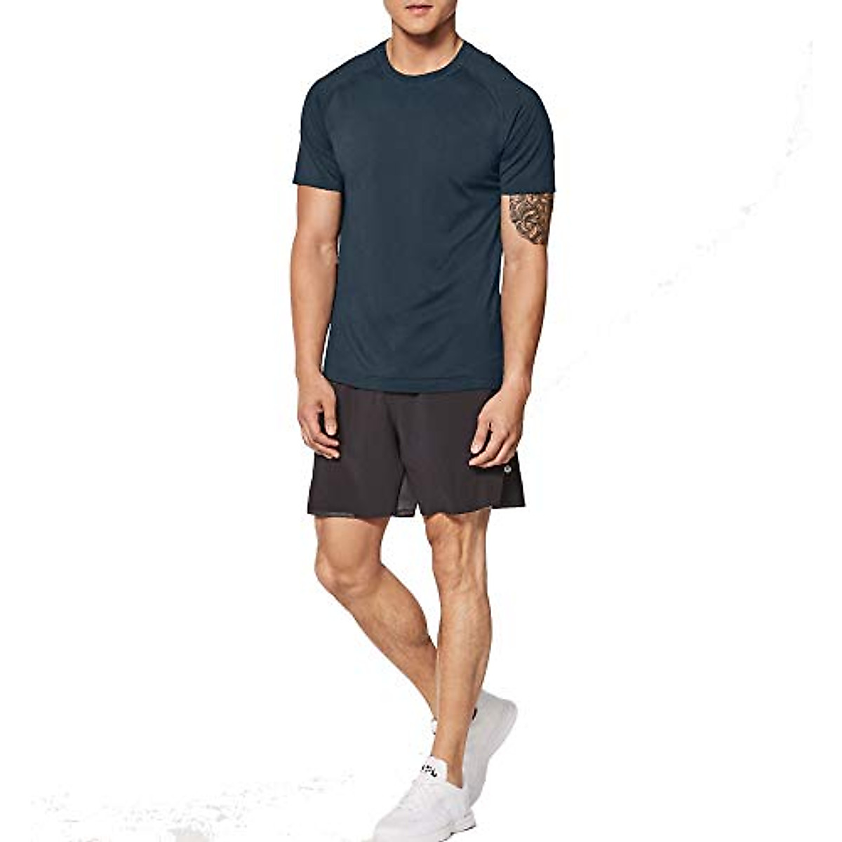 Lululemon Mens Metal Vent Tech Short Sleeve Shirt (Nautical Navy, XXL)