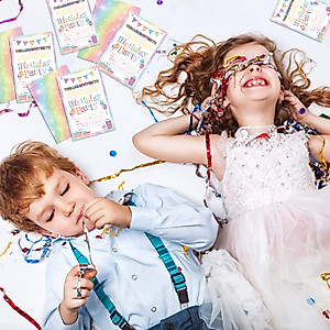 Idealmuzik 30 Pack Birthday Party Invitations for Girls with Envelopes and Sticker, Cute Birthday Party Invitations Cards for Kids, Party Decorations Supplies for Baby Shower Birthday Party