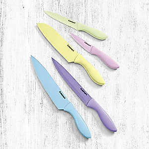 Cuisinart C55-10PCPL Ceramic Coated Knife Set with Blade Guard Sheaths (10- Piece Set) in Pastel Bright's