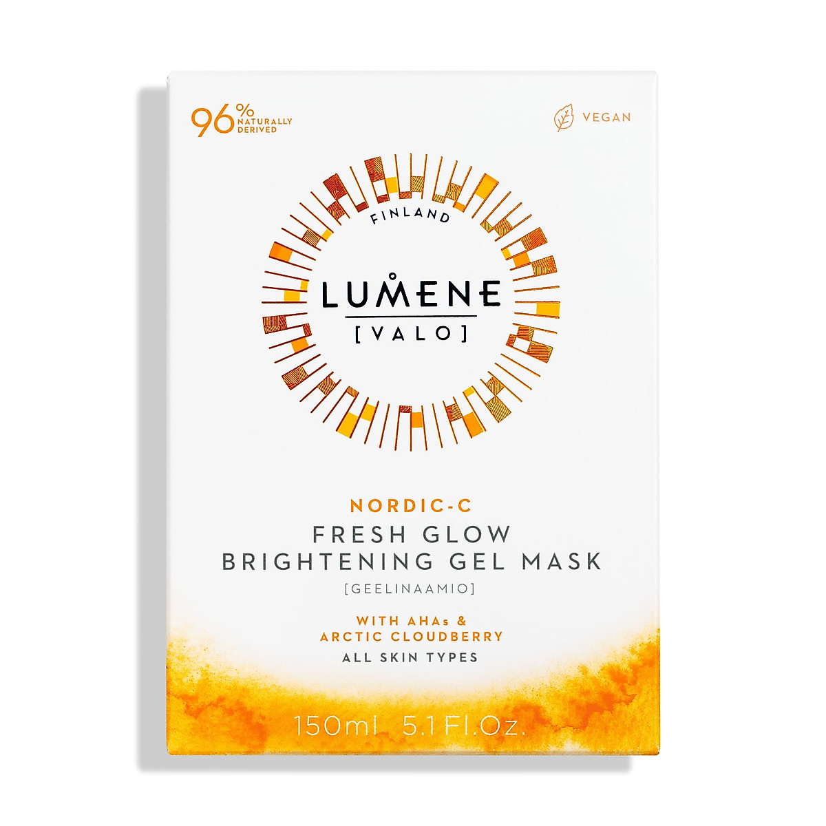 Lumene Nordic C Fresh Glow Brightening Gel Mask - Gentle Vitamin C Face Mask - Arctic Cloudberry AHA Exfoliant for Glowing Skin - Hydrating Facial Mask - (150mL)