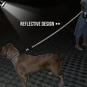 Joytale 6/5/4 FT Leashes for Large Medium Breed Dogs, Heavy Duty Nylon Braided Rope Dog Leash, Comfortable Padded Handle Strong Leashes with Poop Bags and Dispenser, Black, 6'×1/2''