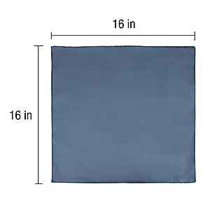 CleanAide® Suede Microfiber Cloth Towel, 16 by 16 Inches, Blue, 12 Pack