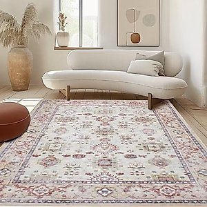 Area Rugs for Living Room Non Slip Bedroom Rugs Machine Washable Carpet Stain Resistant Home Decor Low Pile
