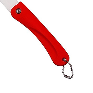 YAODHAOD Folding Knife,Folding Vegetable Fruit Ceramic Knife Handy Perfect for Picnics,Camping - 5 colors optional (Red)