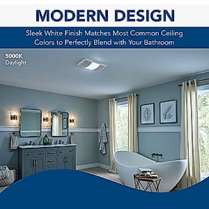 Broan-NuTone BHFLED80 PowerHeat Bathroom Exhaust Fan, Heater, and LED Light Combination, 80 CFM