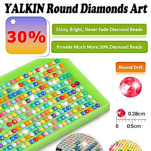 YALKIN 5D Diamond Painting Kits for Adults DIY Large Waterfall Full Round Drill (35.5 x 15.7 inch) Pictures Arts Paint Kits Diamond Painting Kits for Home Wall Decor