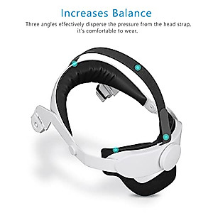MSKIRA Adjustable Halo Head Strap for Oculus Quest 2 Accessories Head Strap with Head Cushion, Replacement for Elite Strap, Reduce Face Pressure Comfortable Touch Enhanced Support and Comfort in VR