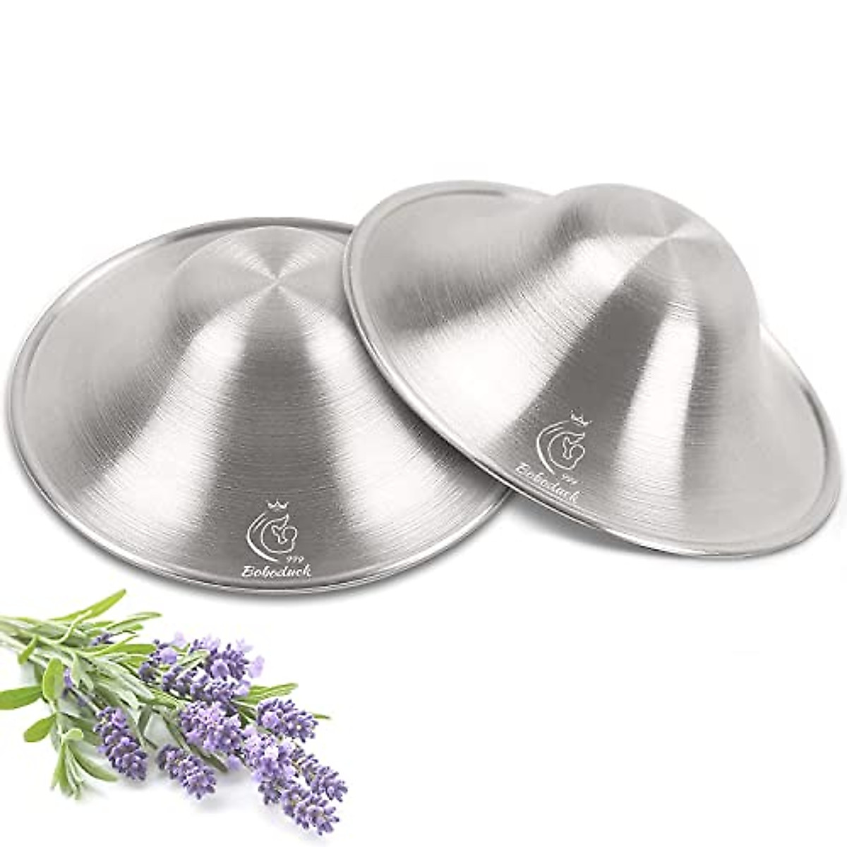 Boboduck Nipple Shields for Nursing Newborn - Large Size 999 Silver Nursing Cups Soothe Nursing Nipple, BreastfeedingEssentials Nipple Cover, Nipple Guards Protector for Breastfeeding