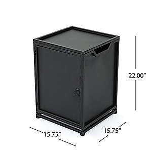 Christopher Knight Home Welsh Outdoor Light Weight Rectangular Fire Pit, Natural Stone/Black