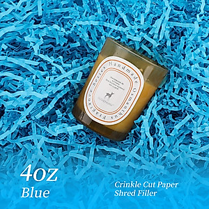 TCAIRG - 4 oz - Blue - Crinkle Cut Paper Shred Filler great for Gift Wrapping, Basket Filling, Birthdays, Weddings, Anniversaries, Valentines Day, and other occasions