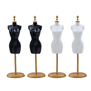 AUEAR, Set of 4 Dress Cloth Gown Plastic Display Support Holder Mannequin Model Stand 2 Colors