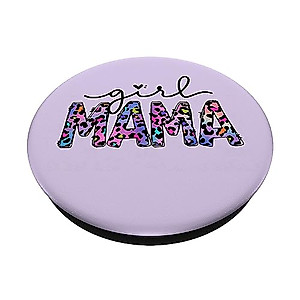 Proud Girl Mama Leopard Print Decor For Women Leopard Mom PopSockets Swappable PopGrip